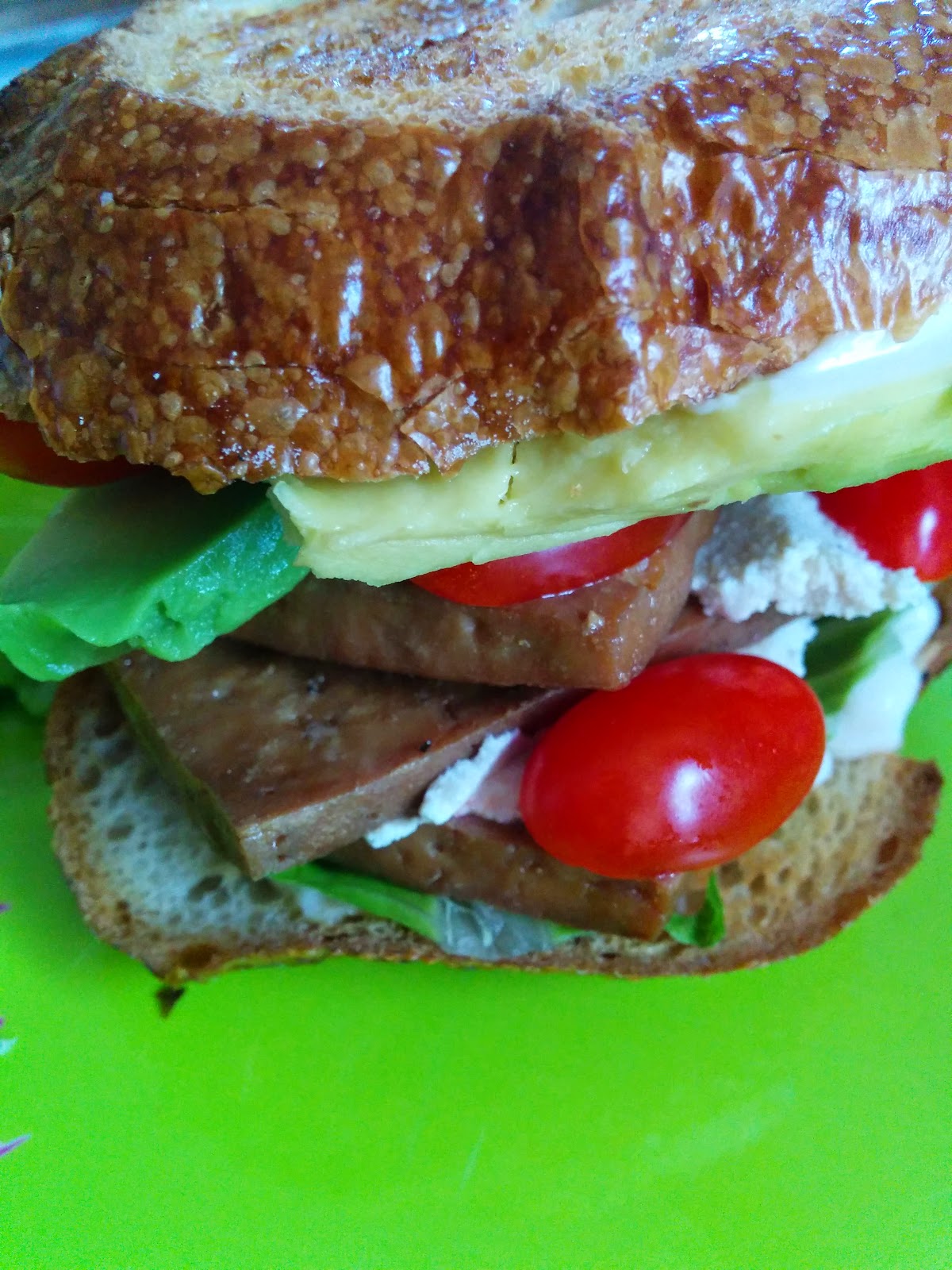WholeFoodVegan: Baked Tofu "Ham" and Chevère Sandwich