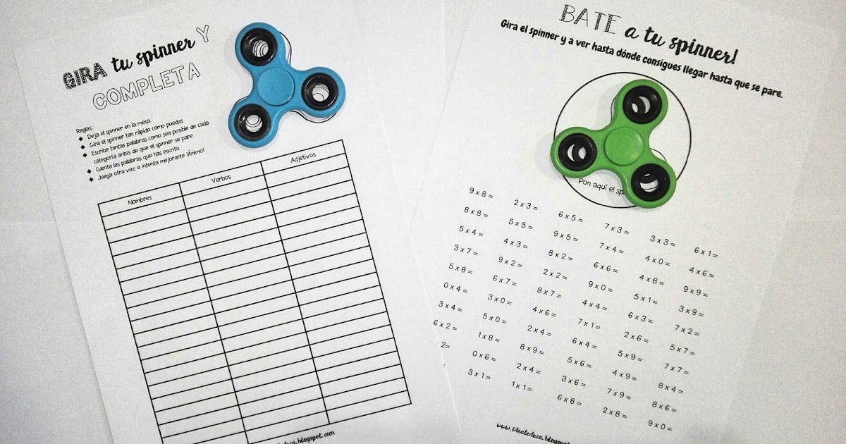 IDEALEDUCA: ¡Fichas SPINNER!