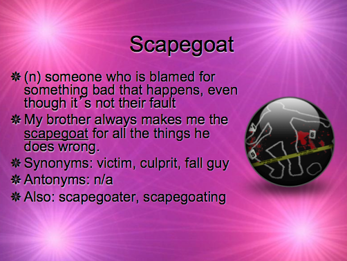 Vocabulary Vixens: SAT Word of the Day: Scapegoat