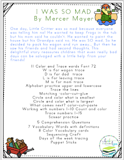 I WAS SO MAD BOOK UNIT & SEQUENCING CRAFT ~ Book Units by Lynn