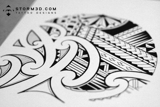 sama tattoo: Shouldercap tattoo in Samoan Maori patterns