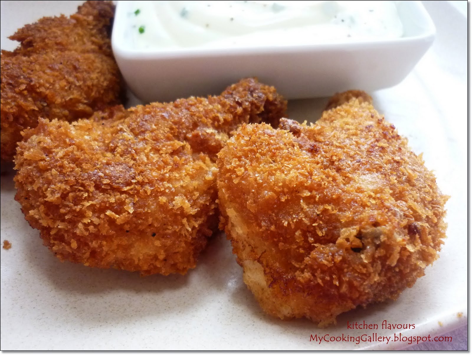 kitchen flavours: Fried Chicken Drummettes with Mayonnaise Chives Dip ...