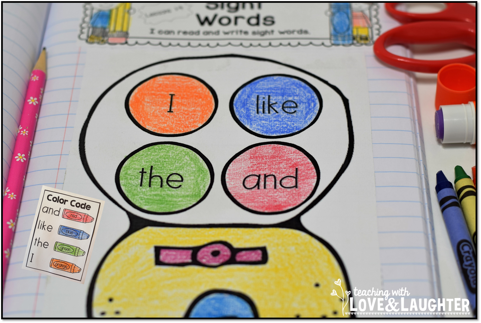 Teaching With Love and Laughter: Kindergarten Sight Words Interactive ...