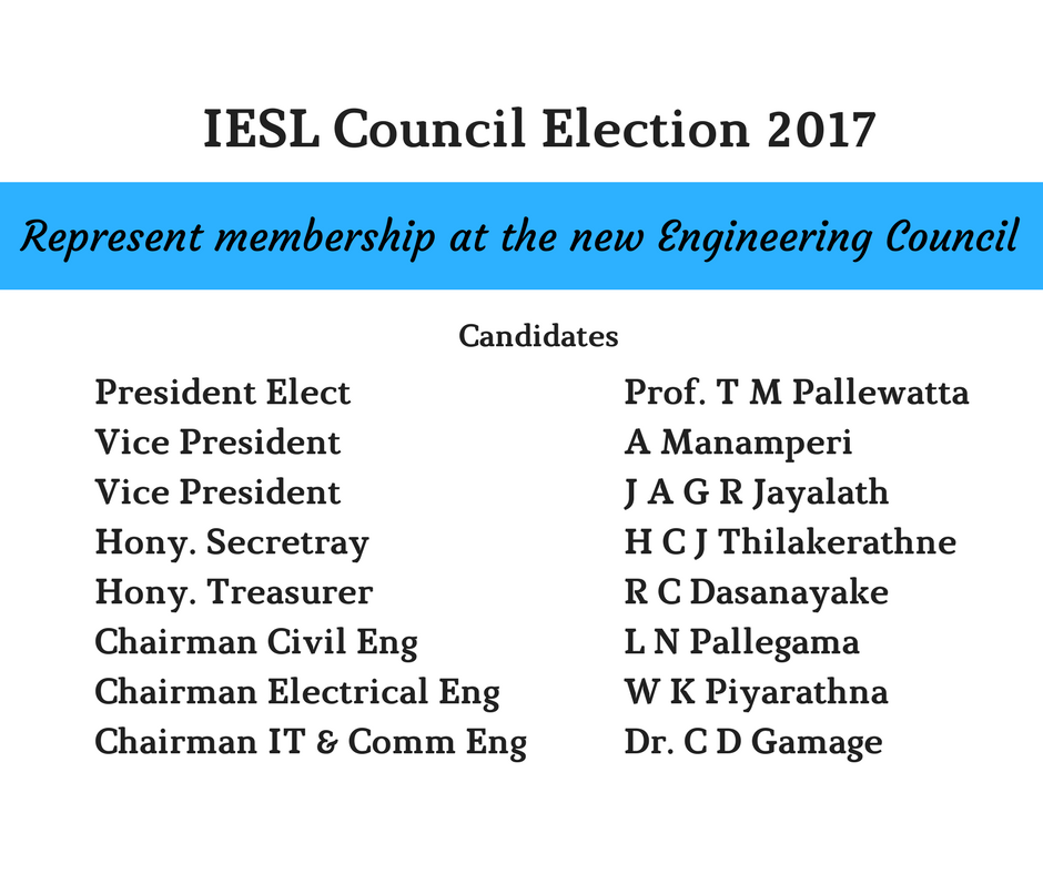 Representation of IESL at the Engineering Council