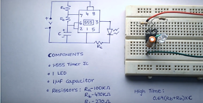 Flashing/Blinking LED Circuit using 555 timer - ProjectMaster