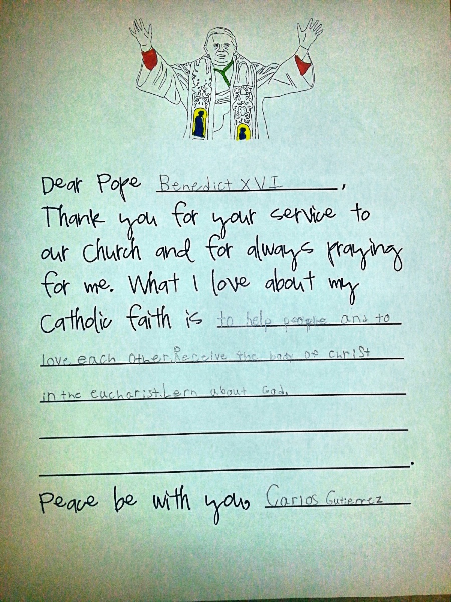 Spence Ohana Photo Blog: #B16Legend Children's letters to the Pope