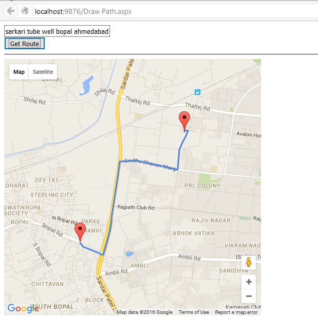 How to Draw Path using google API in Asp.Net - D365 F&O Solutions