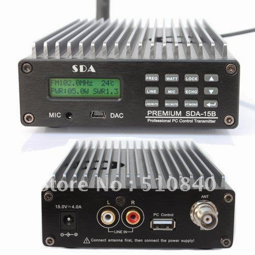 Transmissor de FM 88-108mhz - 15 watts digital : RADIO TRASMISOR