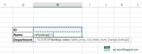 Raj Excel: Using VLOOKUP function (step by step tutorial)