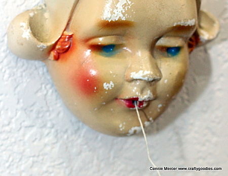 crafty goodies: String Holder~ vintage girl head!