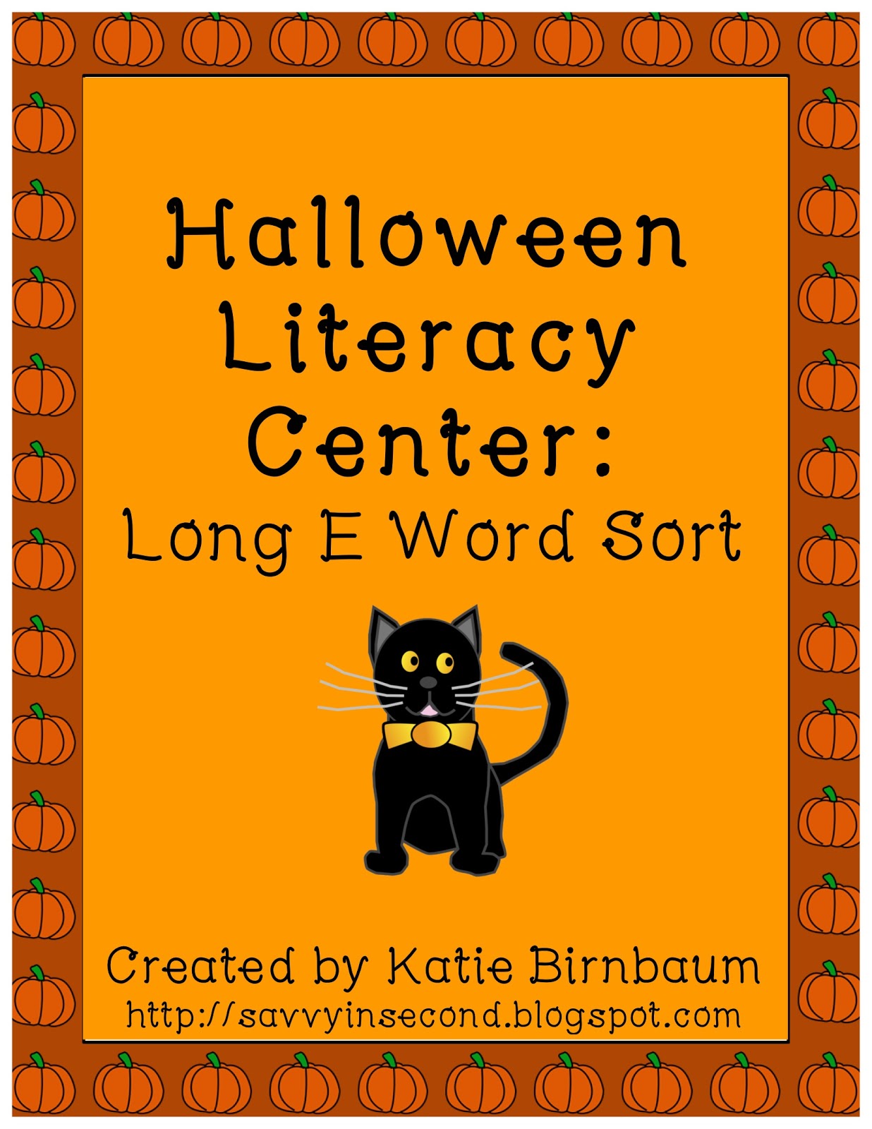 Savvy in Second: Halloween Literacy Center Giveaway