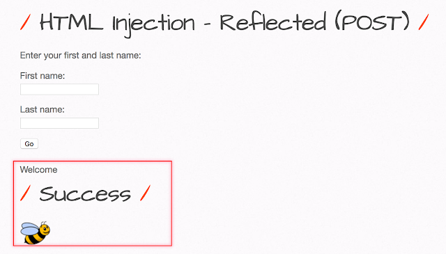 komorebi: [Medium] HTML Injection - Reflected (POST)