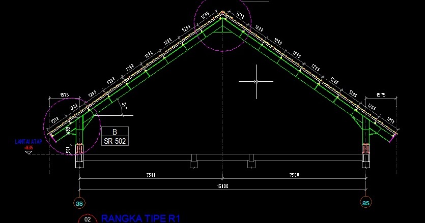 Rangka dan Detail Atap Baja Dwg Gratis - BLOG ANAK TEKNIK