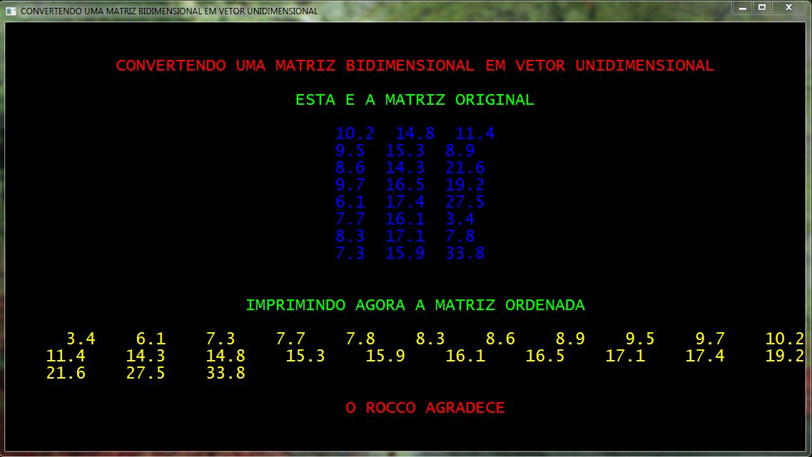 Samuel Lima - Programador C/C++ : Convertendo uma matriz bidimensional em vetor unidimensional I