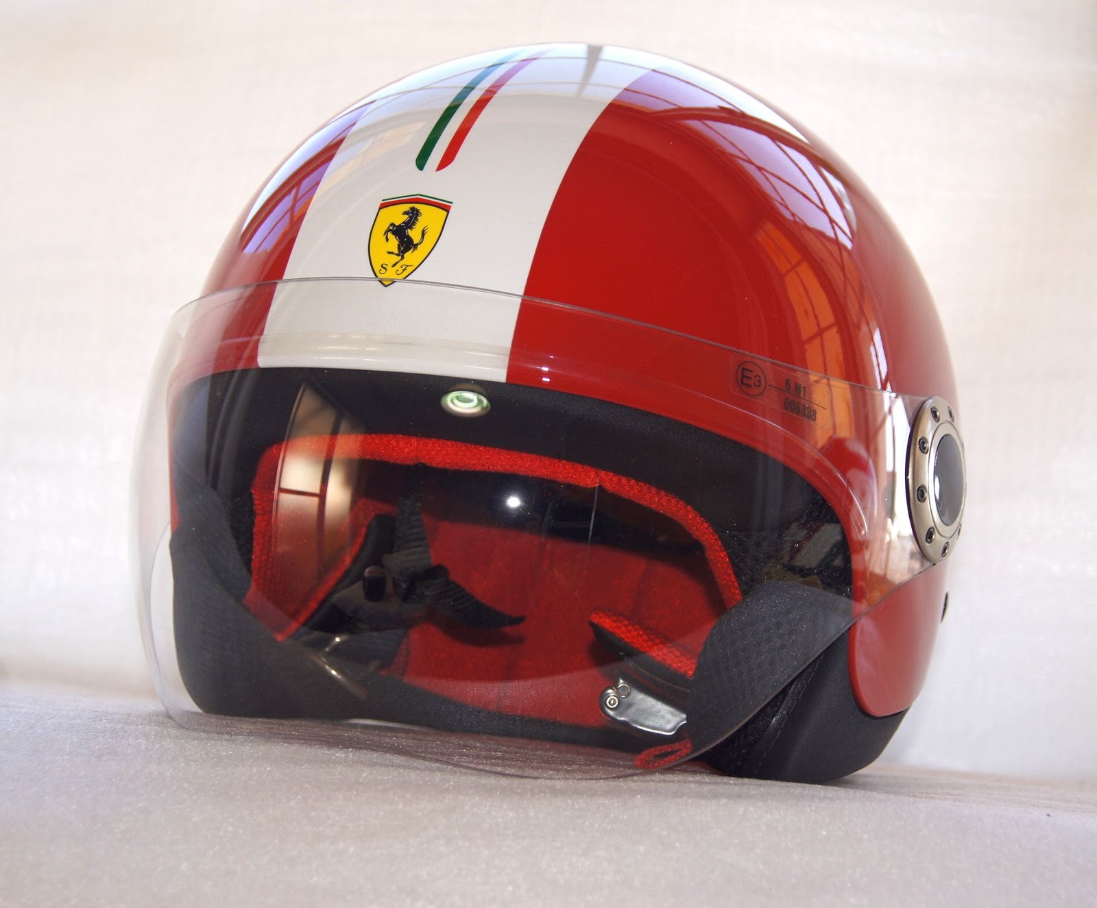 samurai‐bikers: Ferrari official license openface helmet [ROSSO]