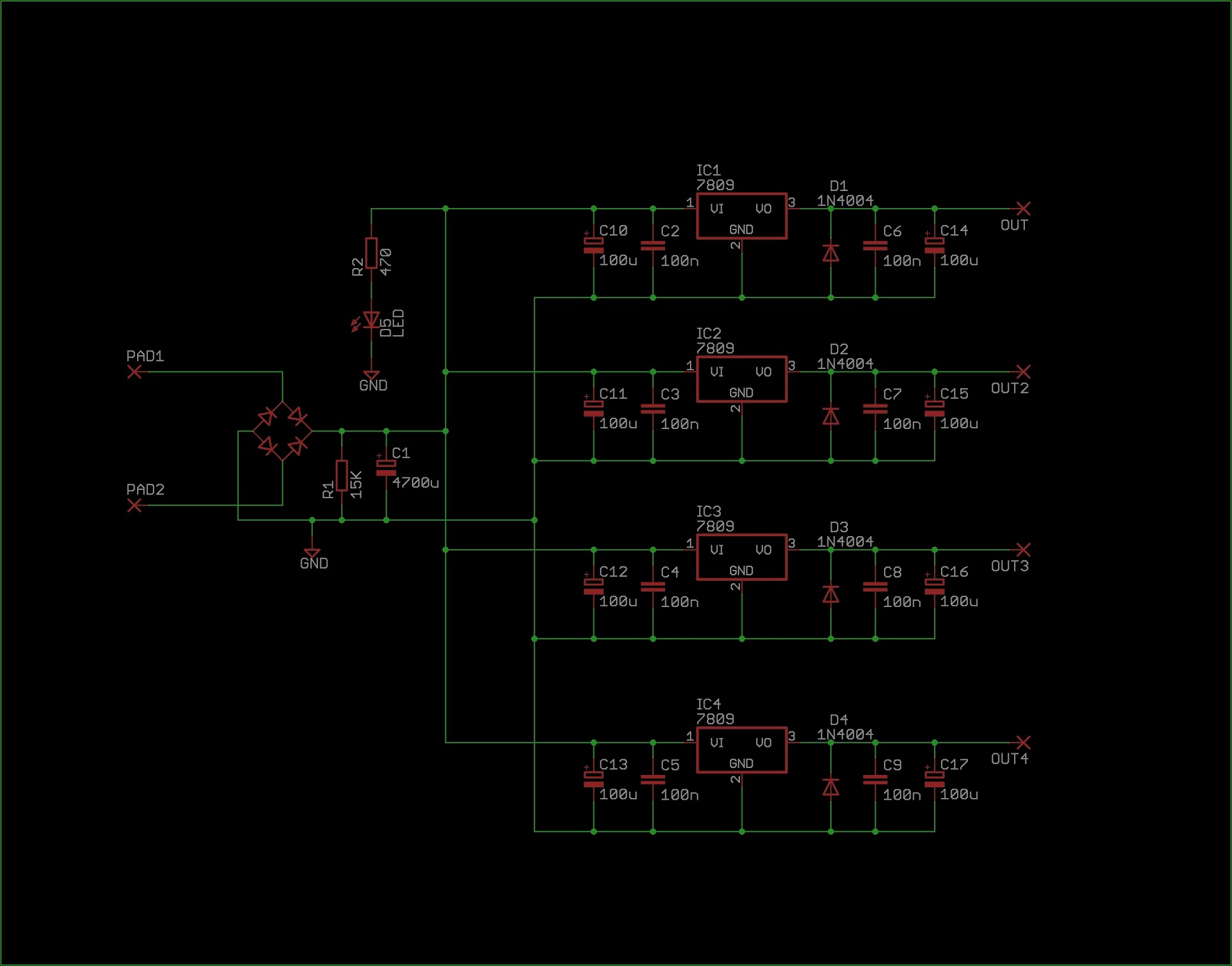 Paul In The Lab: Guitar FX Regulated Power Supply Stripboard Veroboard ...