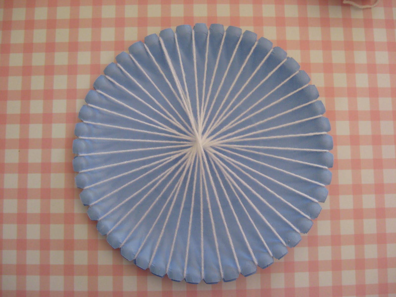 ...Joyful Mama's Place...: First steps in sewing: Paper Plate Weaving