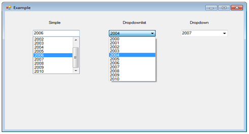 DotNet: Different Types Of Dropdown in windows Application