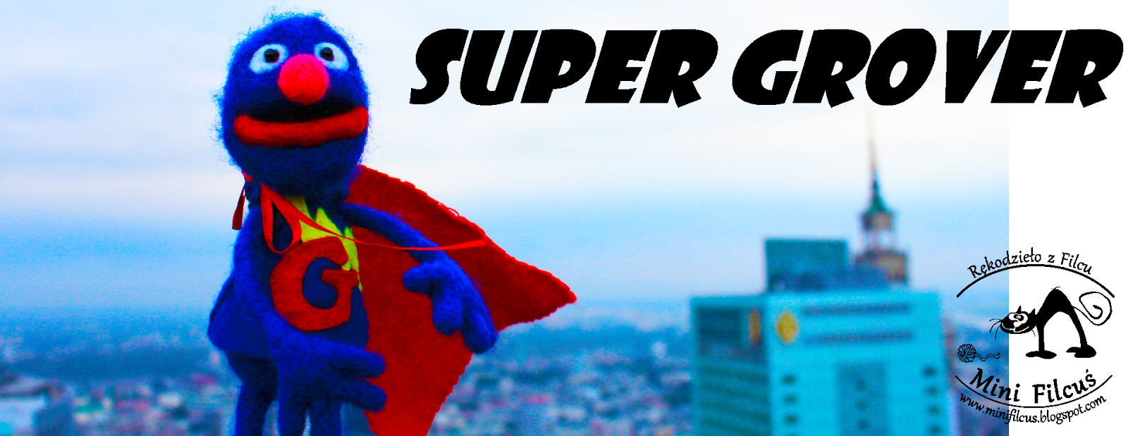 Mini Filcuś: GROVER - Needle Felted Sesame Street