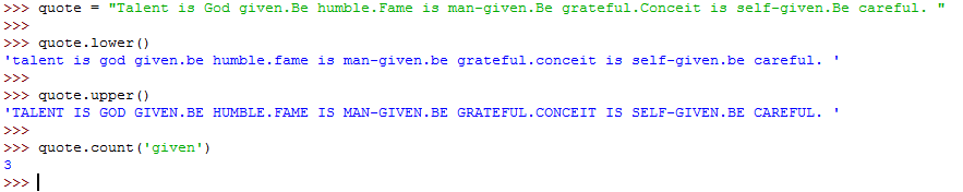 Selenium using python: My Python Notes:Strings