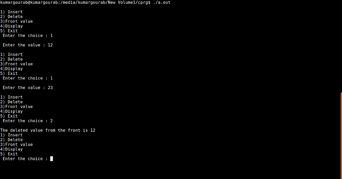 Linear Queue Using Structure