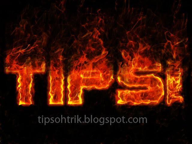 Efek Teks Api Fire Glow Photoshop