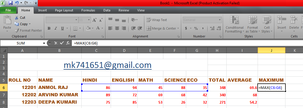 Easy Excel: Maximum and Minimum Basic formula