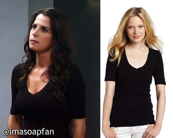 Sam Morgan's Black V-Neck T-Shirt - General Hospital, Season 54 ...