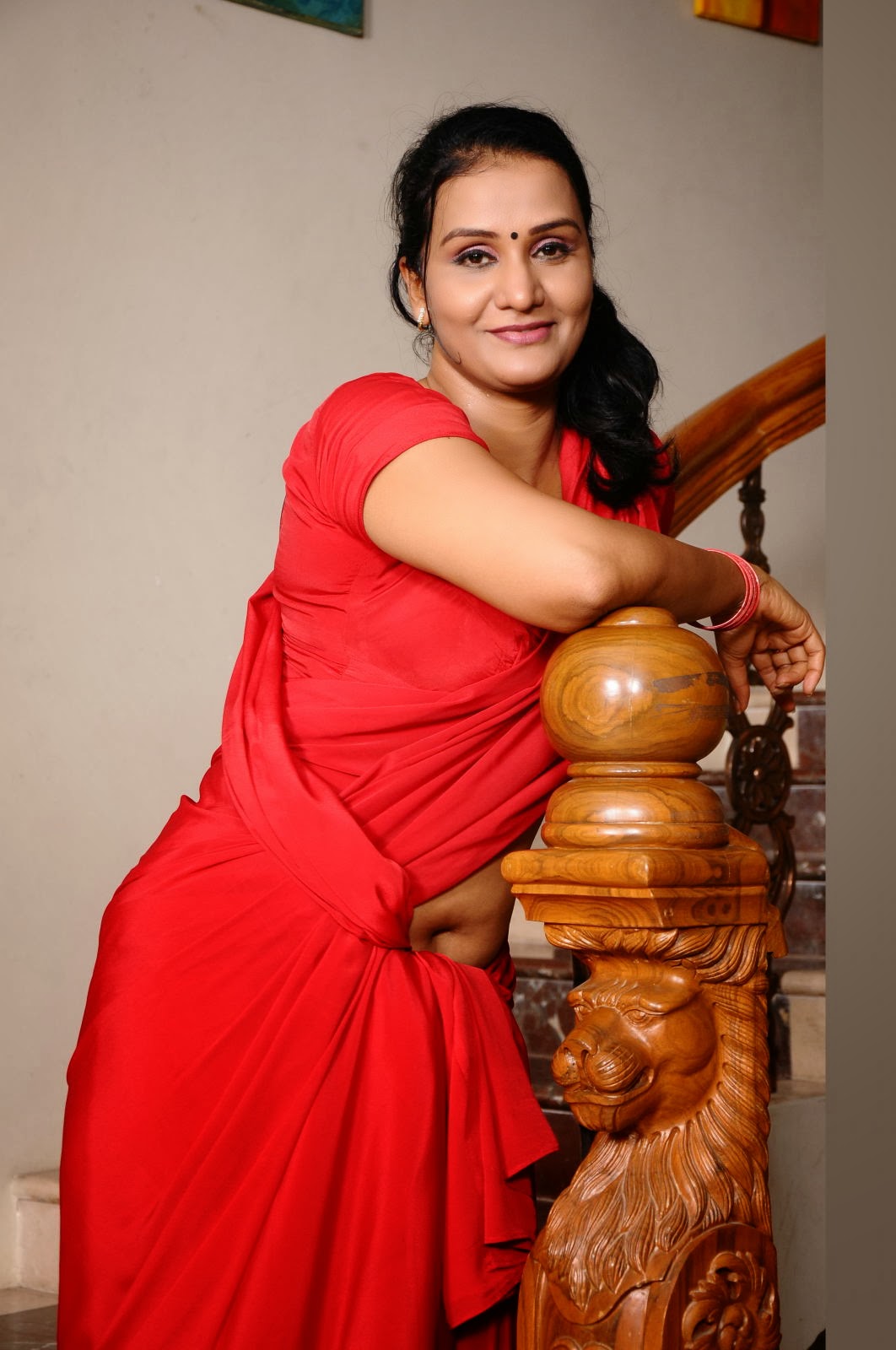 Apoorva Red Hot Saree South Indian Navels