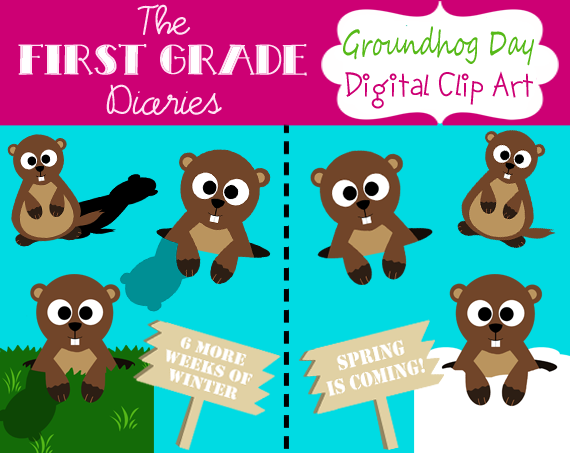 The First Grade Diaries: Groundhog Day Clip Art & Valentines Frames/Tags