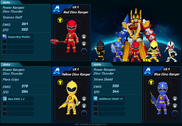 Red and White Sentai: Power Rangers Dash - Rangers Game Statistic ...