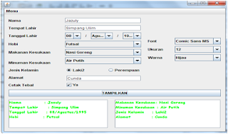 Membuat Form Biodata Pada Netbeans | Jazuly