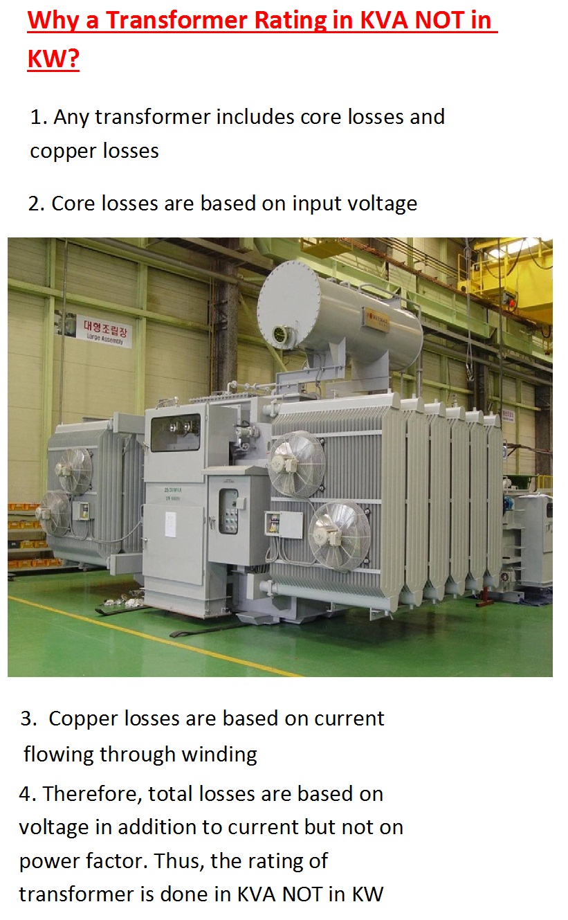 Why Transformer Rated In Kva Not In Kw Electrical Engineering Blog