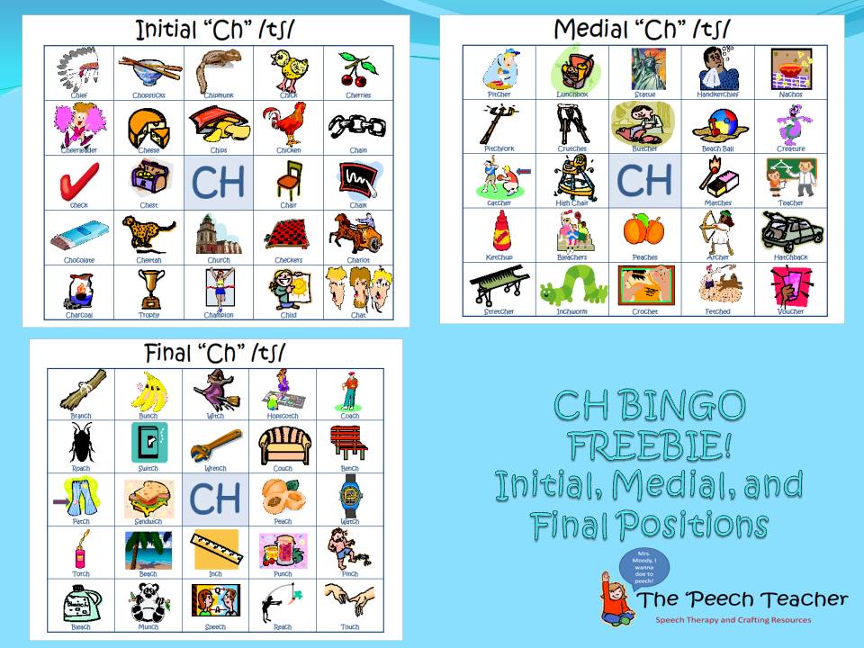 The 'Peech Teacher: Articulation Bingo: CH Freebie