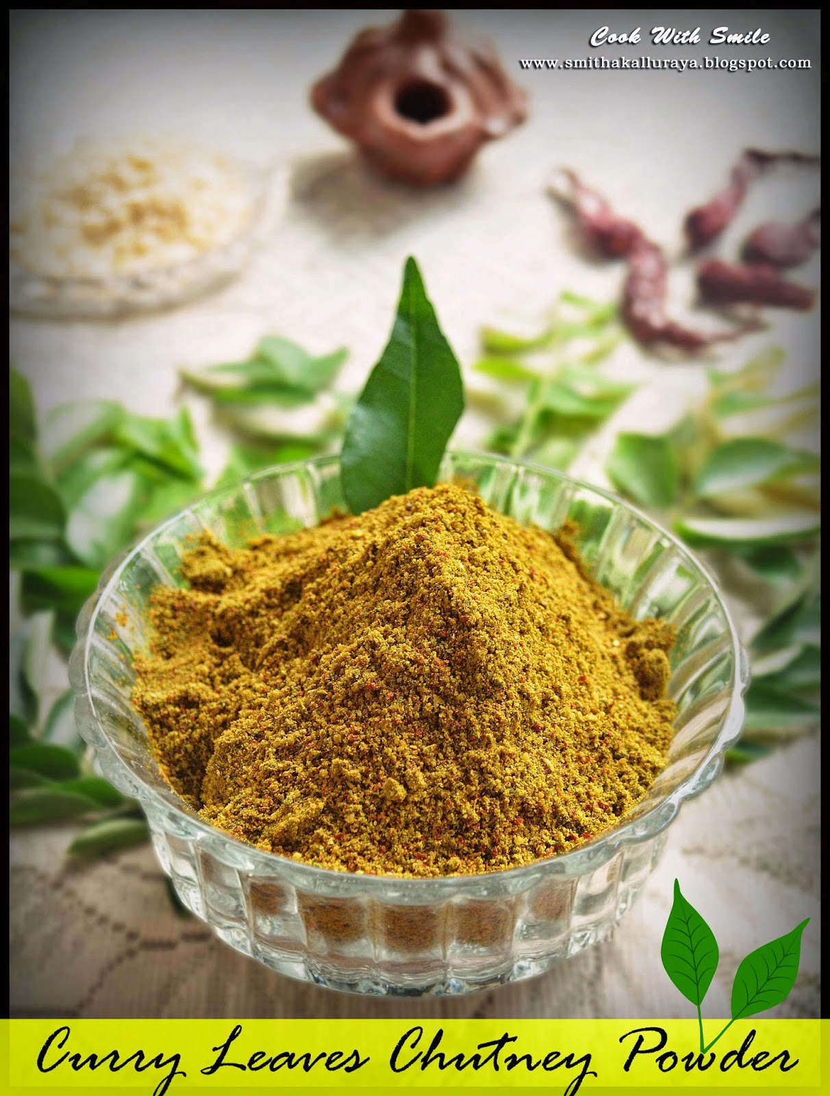 CURRY LEAVES POWDER / KARIBEVU CHUTNEY PUDI / KARUVEPILLAI PODI RECIPE ...