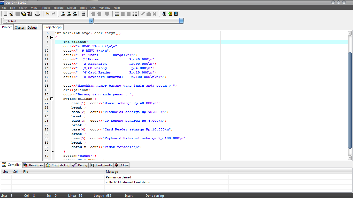 Membuat Program Sederhana Menggunakan Dev C++ | DoJo shared
