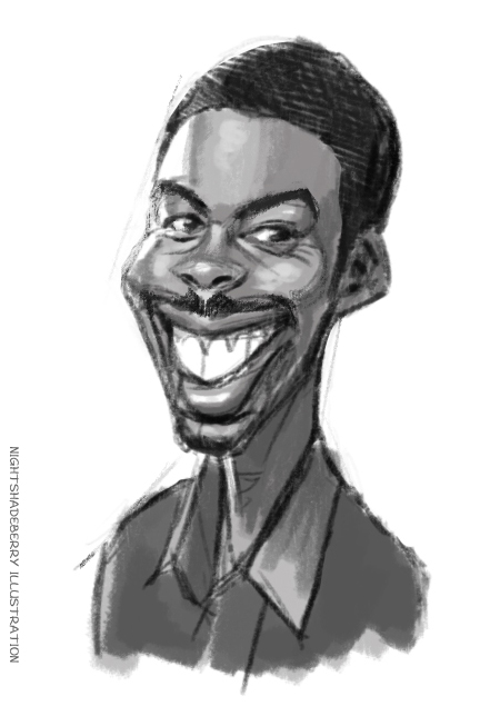 NightshadeBerry Illustration: How to paint a Chris Rock caricature