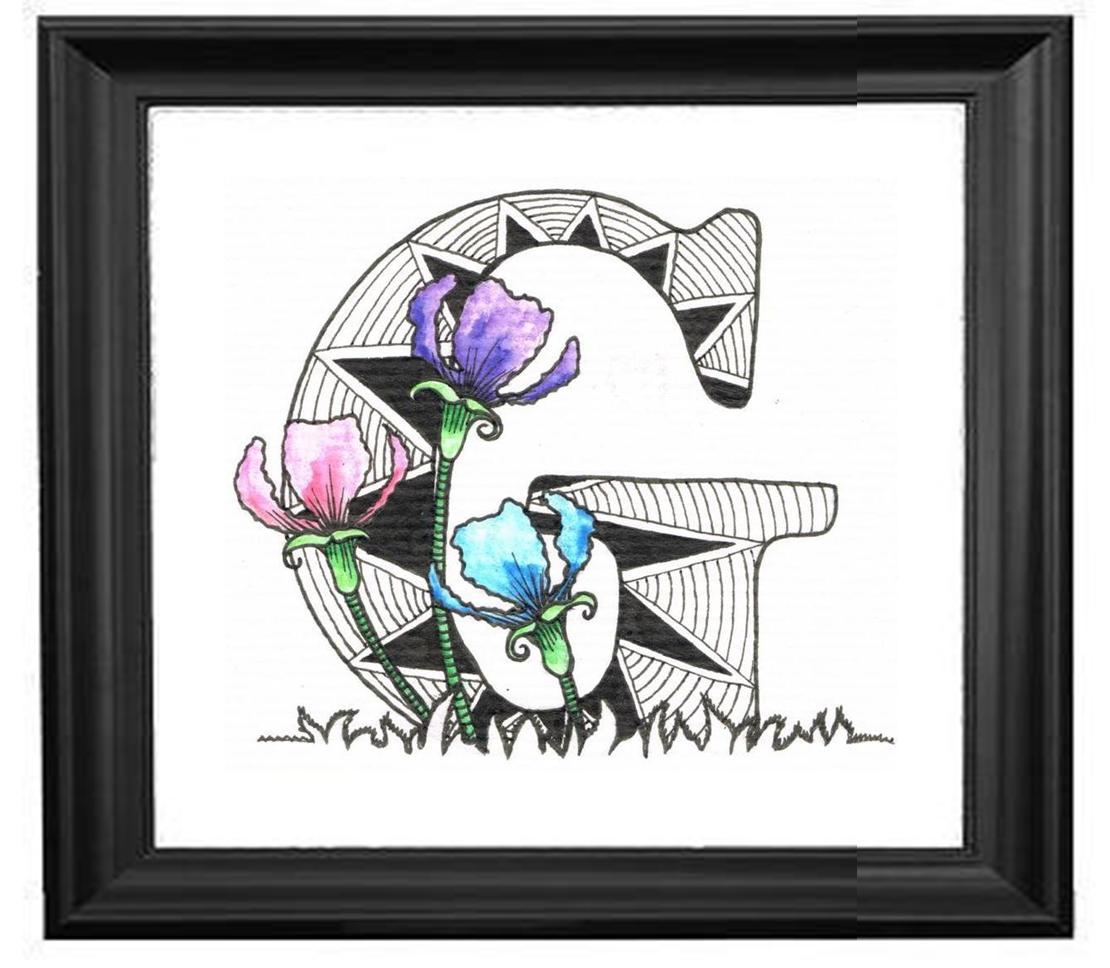 Creative Doodling with Judy West: Stencilled Flower Alphabet