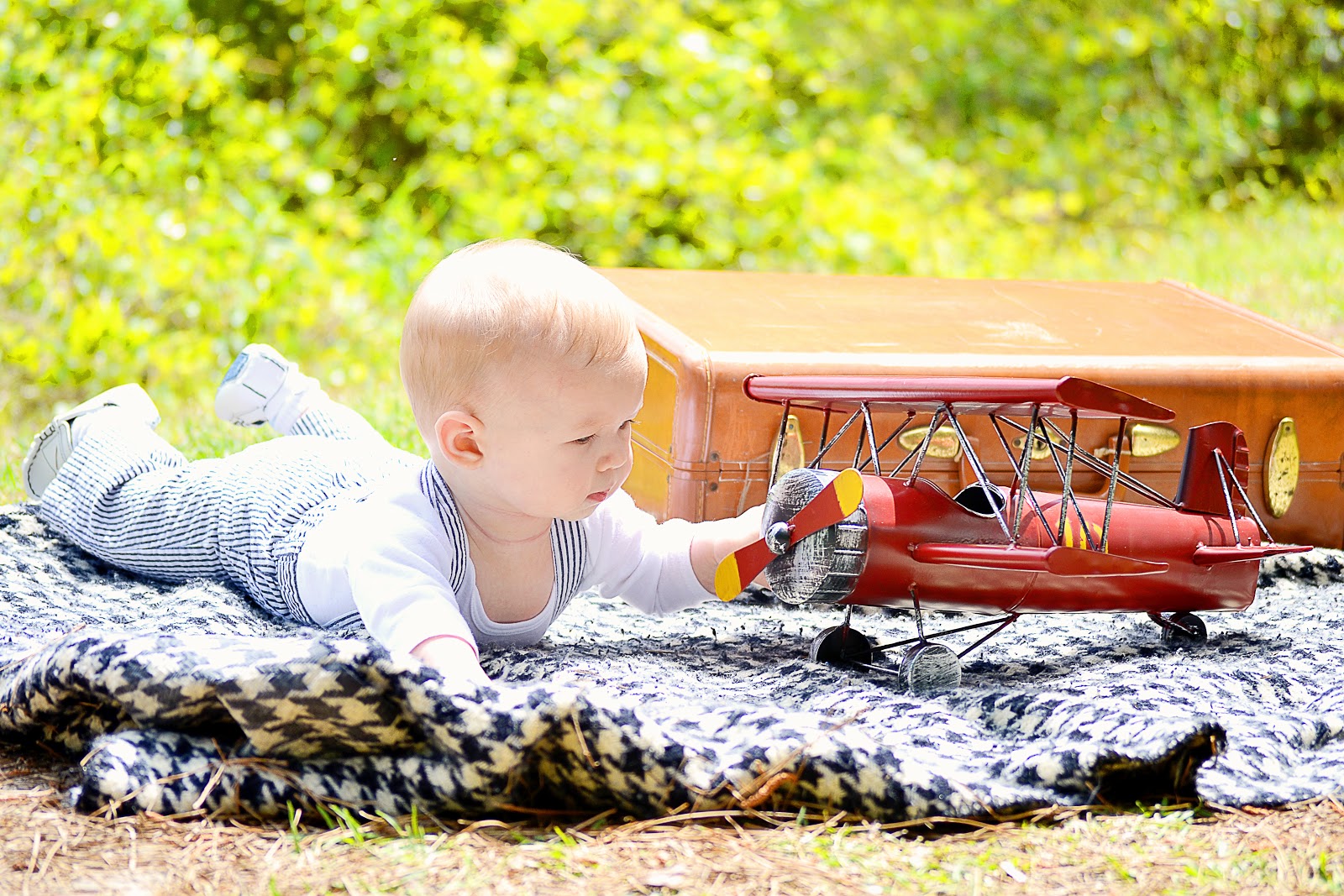 pbaj blog: Suitcase Side Table & Bennett's 7 months.