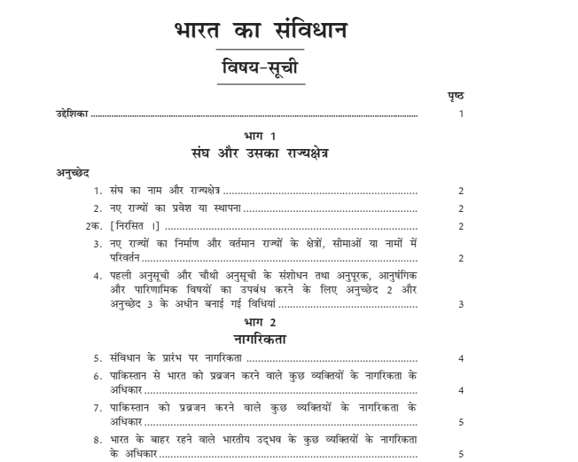 Constitution of India (Hindi) Pdf Download - VISION