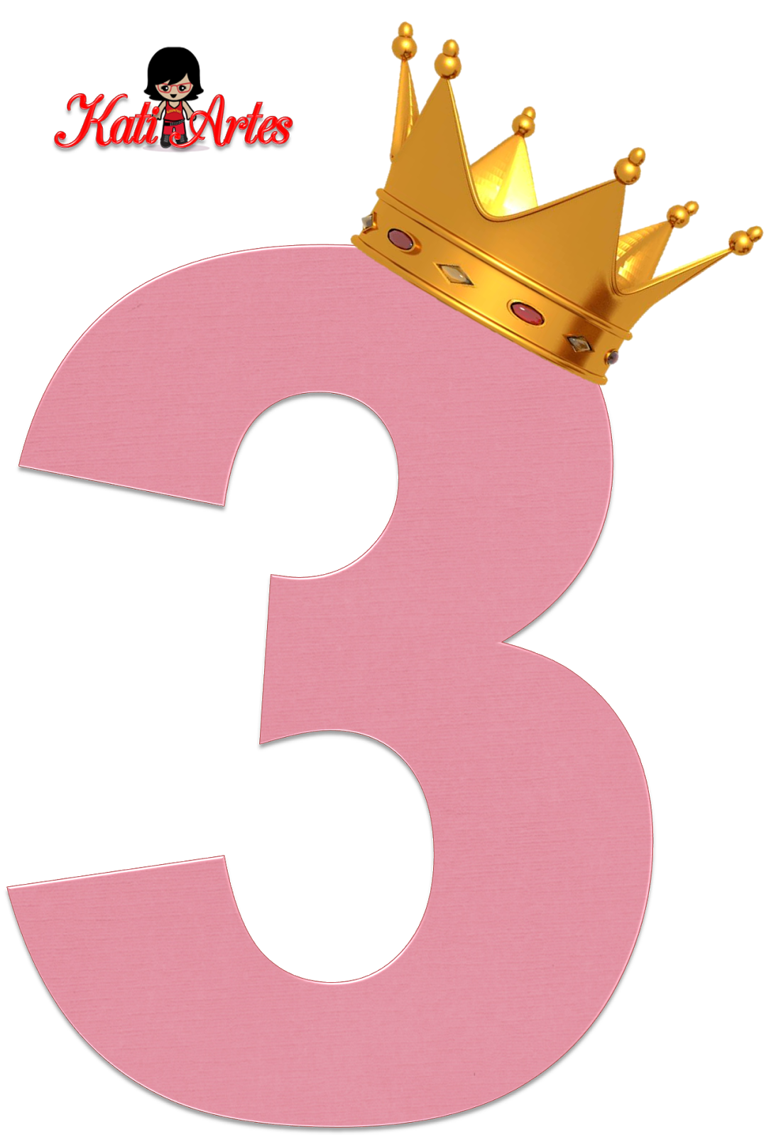 Números Rosas con Coronas. - Oh my Alfabetos!