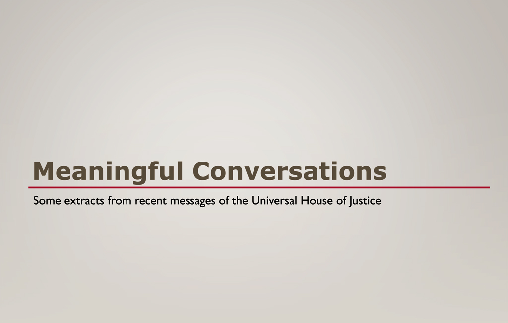 Baha'i Points of Interest: Meaningful Conversations - a compilation of ...