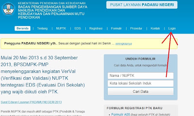 Informasi Penting: Cara Login akun PTK untuk verval NUPTK online 2013 ...