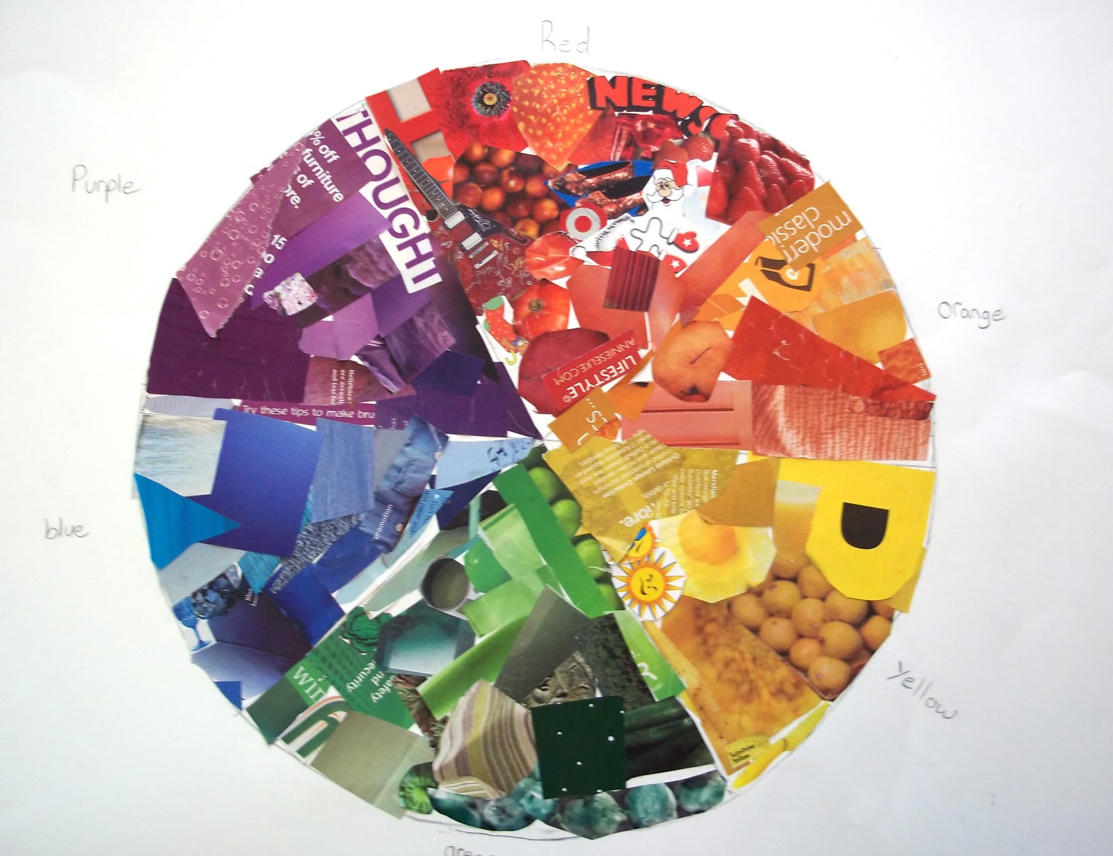 Monument Valley Regional Middle School Art Class: Color Wheel Collage ...