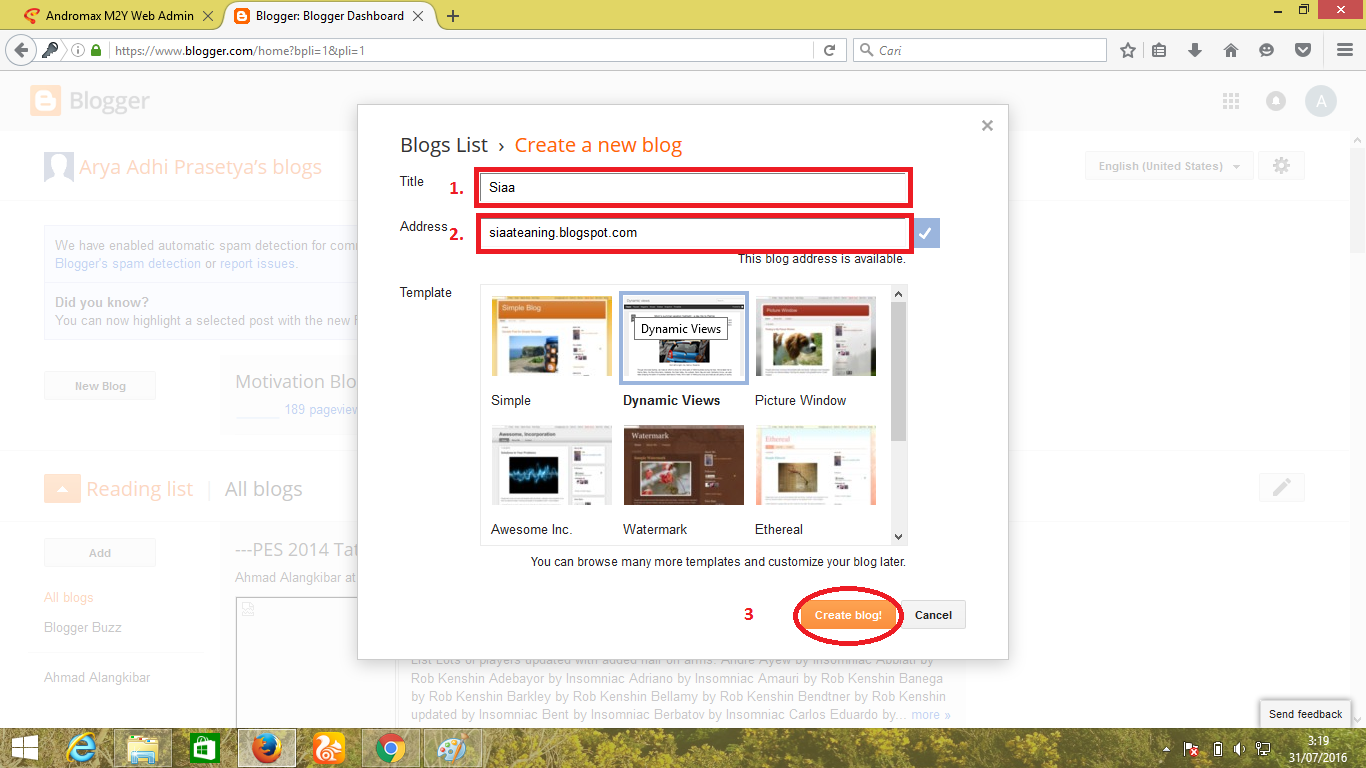 Tutorial Membuat Blogger Tutorial Membuat Blogger - Udin Blog