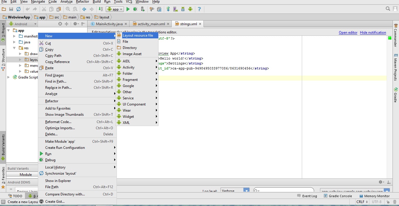 Creating your WebView App : Part 3 - Android Webview App