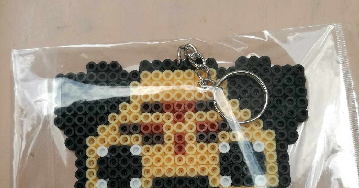 LLAVERO HAMA BEADS CABEZA PUG