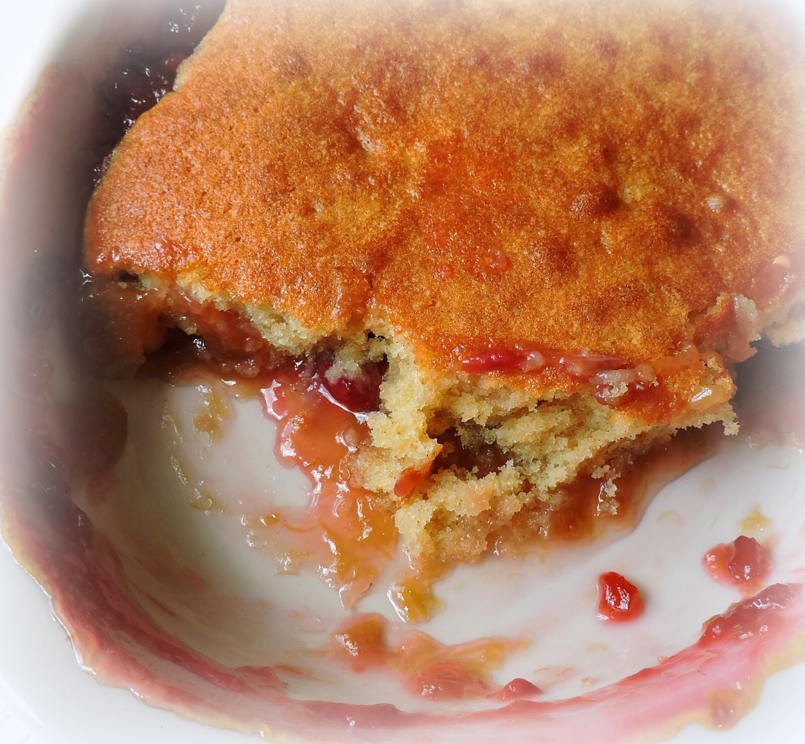 Rhubarb & Raspberry Pudding Cake | The English Kitchen