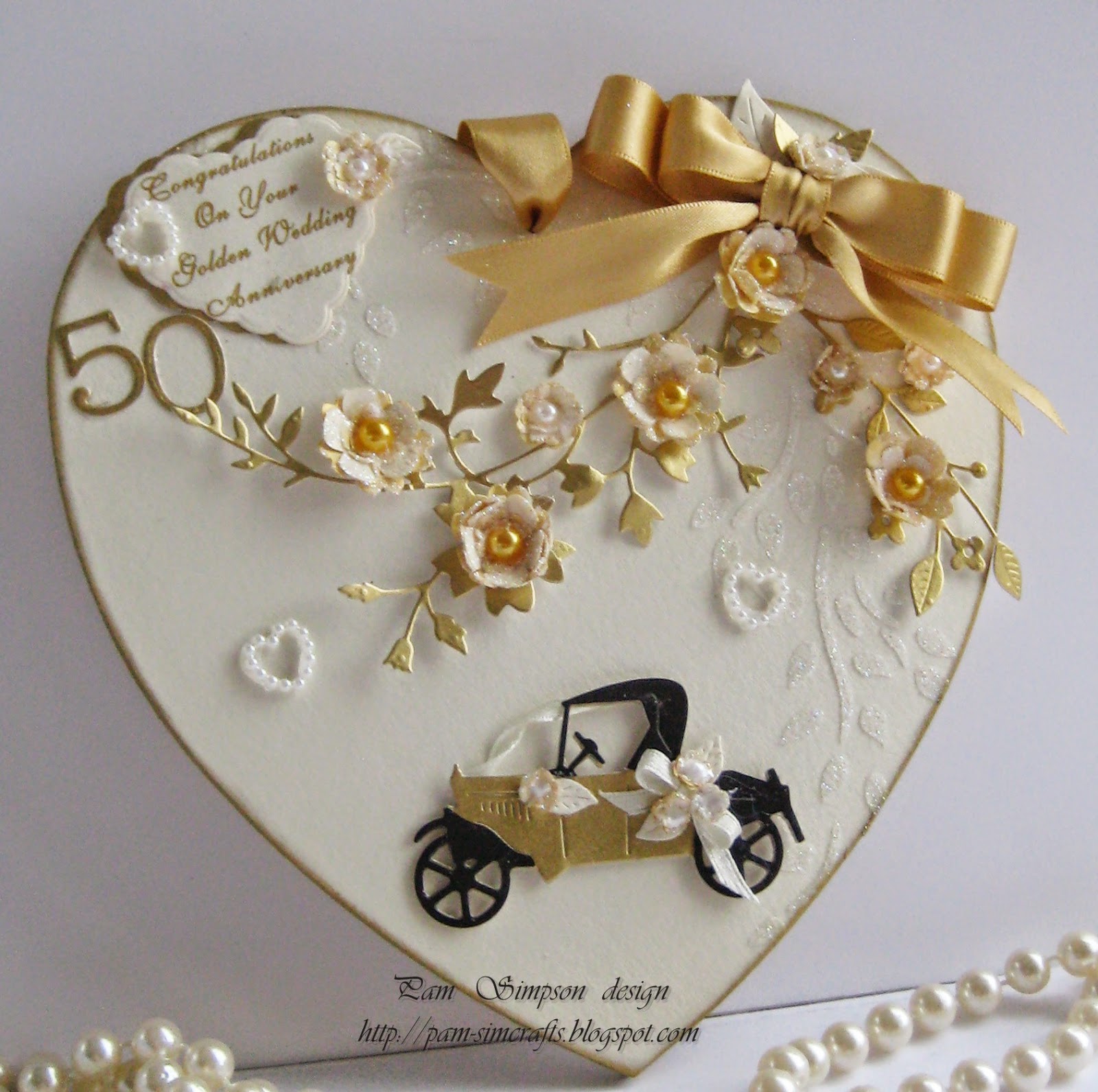 pamscrafts: MDF Golden Wedding Anniversary Heart.