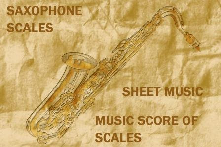 Sheet music of exercise with saxophone scales(Sax scales music score ...